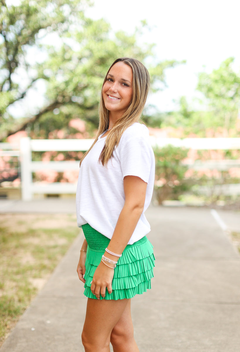 Kelly Green Tiered Skort – Oh Yeah Boutique
