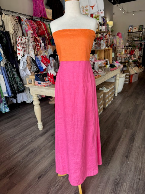 Colorblock Linen Maxi Dress – Oh Yeah Boutique