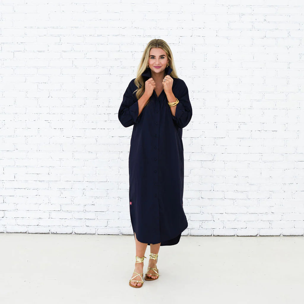 Piper Navy Maxi Dress - One Size – Oh Yeah Boutique